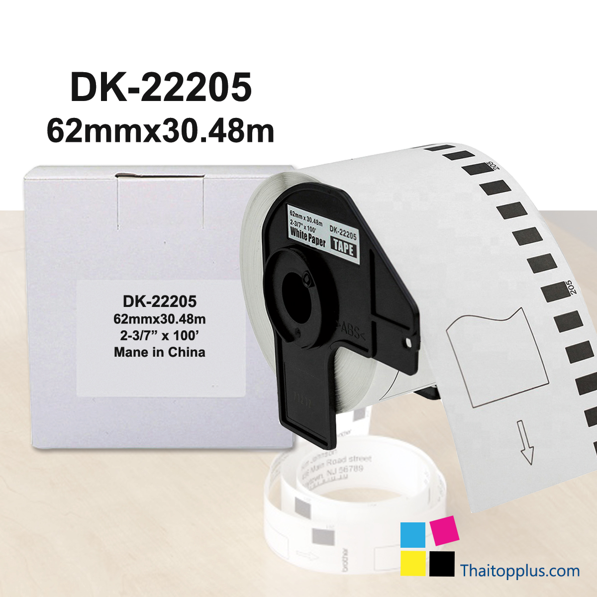 DK-22205 สำหรับ Brother ฉลากกาวแบบต่อเนื่อง